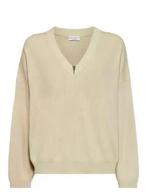 Brunello Cucinelli Monili-embellished Sweater - Neutrals