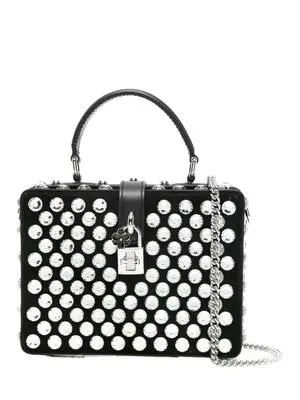 Dolce & Gabbana Dolce Box Rhinestone-embellished Tote - Black