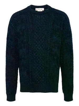 Marni Cable-knit Cotton Jumper - Blue