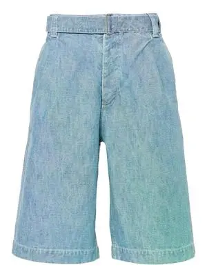 Kenzo Pleat-detail Denim Shorts - Blue