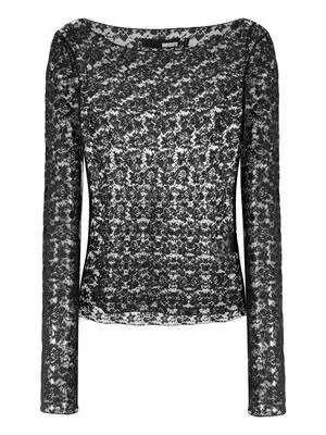 ROTATE BY BIRGER CHRISTENSEN Floral-lace Top - Black