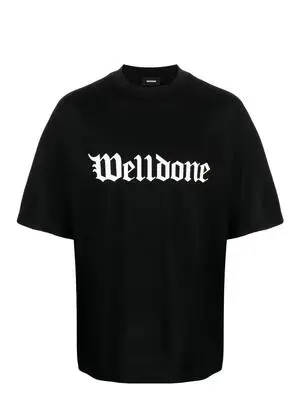 We11Done Logo-print Cotton T-shirt - Black