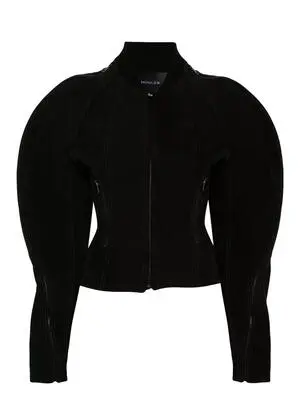 MUGLER Zipped Sculpted Sleeves Jacket - Black