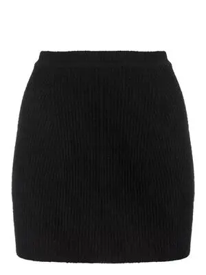 Wardrobe.NYC Ribbed Knit Mini Skirt - Black