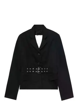 Vaquera Open-back Belted Blazer - Black