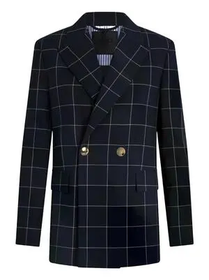 Liu Jo Double-breasted Check Blazer - Blue