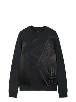PUMA Graphic-print Cotton-blend Sweatshirt - Black