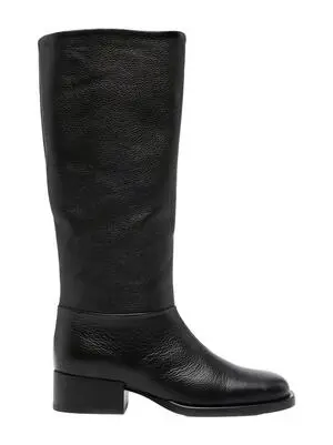 Dear Frances Smooth-grain Leather Below-knee Boots - Black