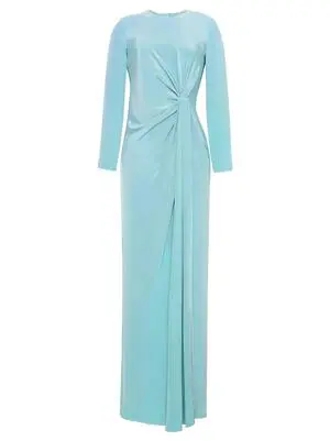 Adam Lippes Draped Silk Maxi Dress - Blue