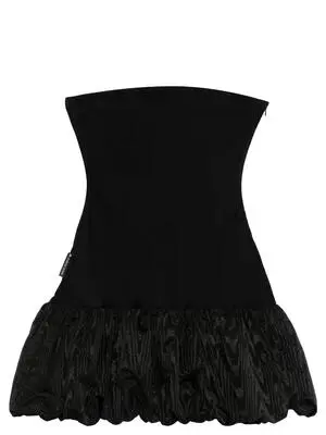 MARINE SERRE Strapless Puffball Hem Mini Dress - Black