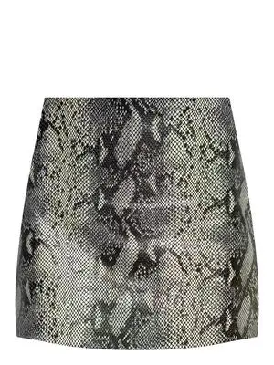 ALLSAINTS Renai Snakeskin Print Mini Skirt - Neutrals