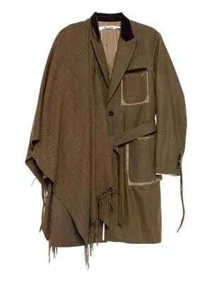 MIDORIKAWA Raw Edge Detailing Coat - Brown