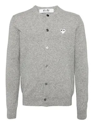Play Comme Des Garcon Wool Cardigan - Grey