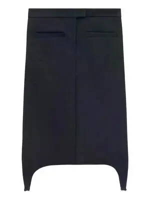 COURREGES Twill Suspenders Midi Skirt - Black