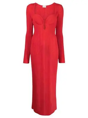 Magda Butrym Ribbed Knitted Maxi Dress - Red