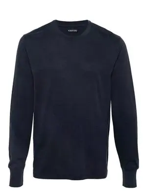 TOM FORD Mélange Cotton T-shirt - Blue