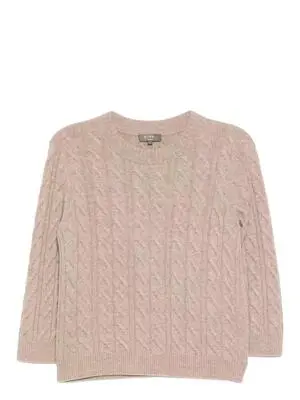 N.peal Emilia Cable Round Neck Sweatshirt - Brown