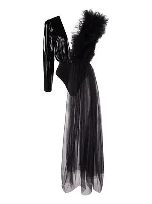 Alchemy Fashions X Lia Aram Ruffle-detail Bodysuit - Black