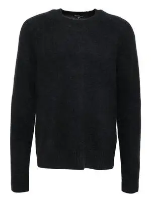 JAMES PERSE Lightweight Textured Cashmere Crewneck - Black