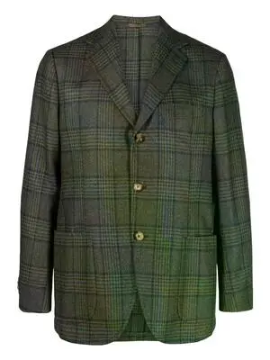SARTORIO NAPOLI Plaid-check Wool Blend Blazer - Grey