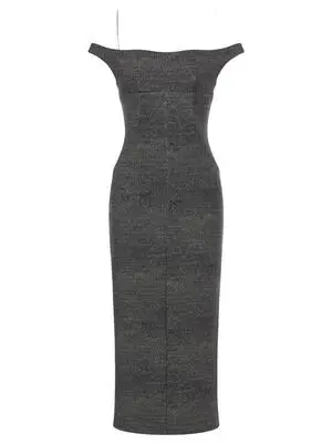 Philosophy Di Lorenzo Serafini Off-shoulder Midi Dress - Grey
