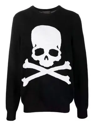 Philipp Plein Intarsia Skull-knit Jumper - Black