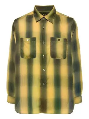Needles Plaid Check-print Long-sleeve Shirt - Yellow