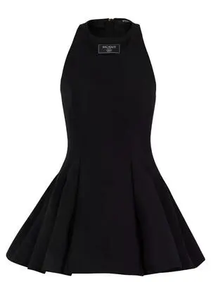 Balmain Logo-patch Mini Dress - Black