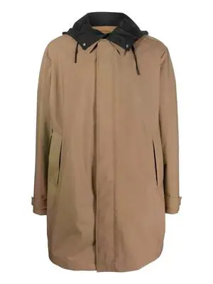 Zegna Long-sleeve Hooded Raincoat - Brown