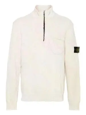 Stone Island Compass-badge Bouclé Jumper - Neutrals