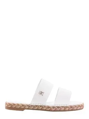 Tommy Hilfiger Logo-plaque Leather Espadrilles - Neutrals