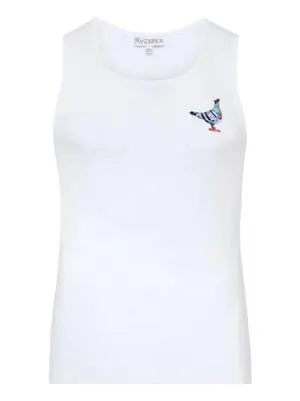 JW Anderson Pigeon Jersey Tank Top - White