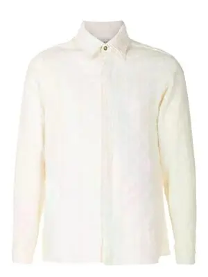 AMIR SLAMA Striped Jacquard Cotton Shirt - Neutrals