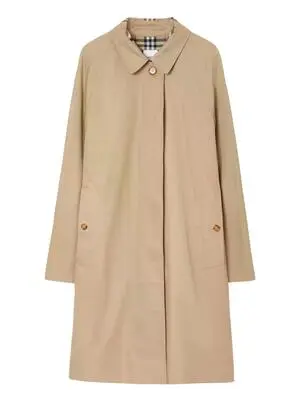 Burberry Mid-length Cotton Gabardine Trench Coat - Neutrals