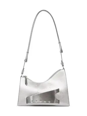 MAISON MARGIELA Snatched Hobo Leather Bag - Silver