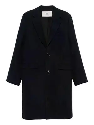 AMI Paris Single-breasted Wool Coat - Blue
