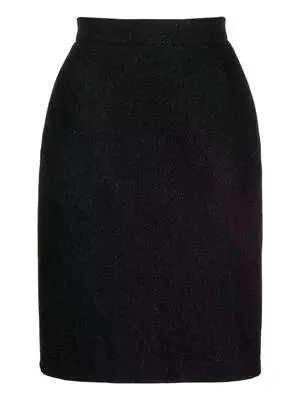 JIL SANDER High-waist Herringbone Skirt - Black