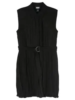 Dkny Pleated Midi Shirt Dress - Black