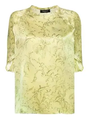 Fabiana Filippi Graphic-print Silk Blouse - Green
