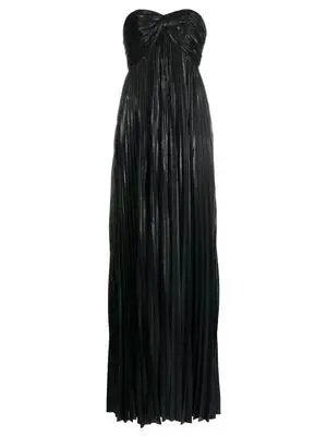 Retrofete Zoa Pleated Maxi Dress Black