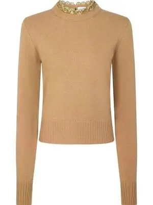 Rabanne Embellished Knitted Jumper - Neutrals