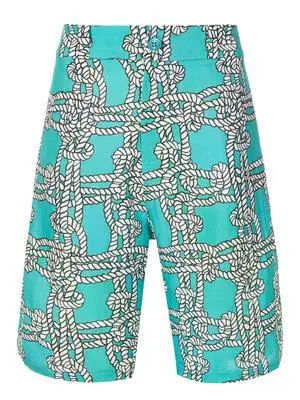 AMIR SLAMA Rope-print Shorts - Blue