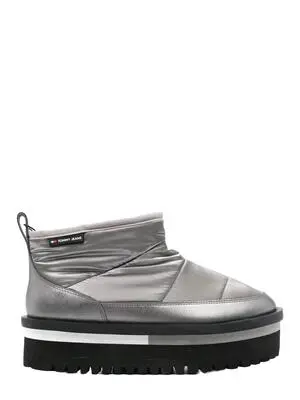 Tommy Hilfiger Padded Flatform Rain Boots - Silver