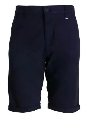Karl Lagerfeld Cotton Chino Shorts - Blue