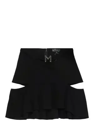MUGLER M-plaque Cut-out Mini Skirt - Black