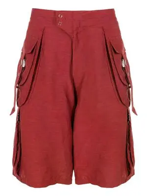 AMIR SLAMA Cargo Bermuda Shorts - Red