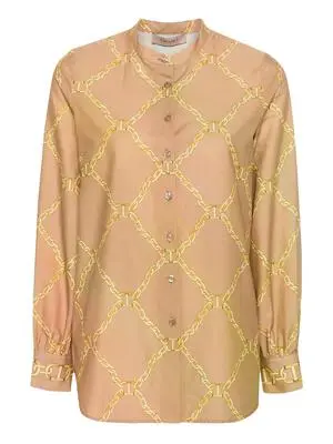 TWINSET Chain-print Poplin Shirt - Neutrals