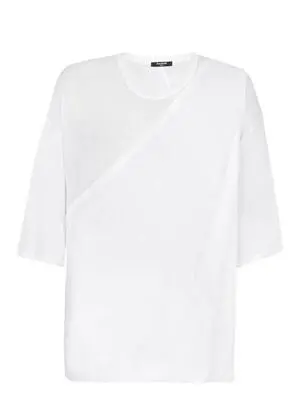 Balmain Gathered-panel Detail T-shirt - White