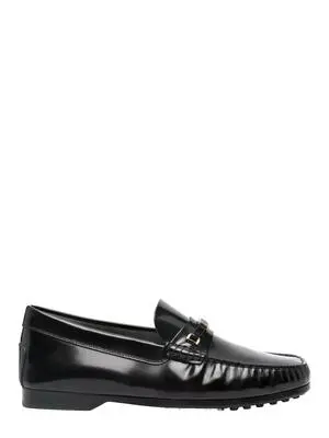 TOD'S Gommino Leather Loafers - Black