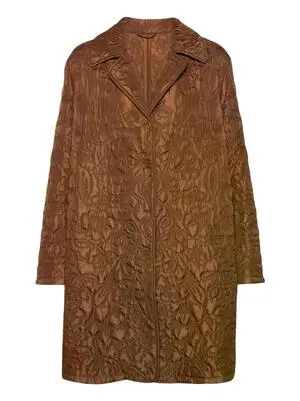 Ermanno Scervino Floral-pattern Quilted Coat - Brown